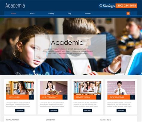 School Website Templates Html With Css Jquery Function Anhigh Power