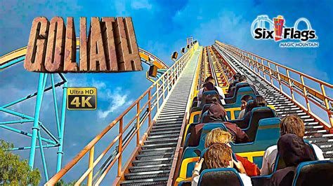 2024 Goliath Roller Coaster On Ride 4k Pov Six Flags Magic Mountain