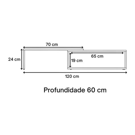 Mesa De Centro Retangular MDF Branca Belliv Decor MadeiraMadeira