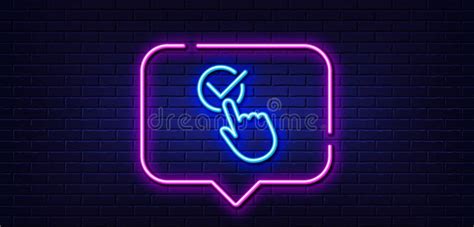 Checkbox Line Icon Accepted Or Confirmed Sign Neon Light Speech