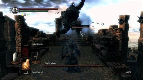 Dark Souls Pc Iron Golem Boss Fight The Easy Way Youtube