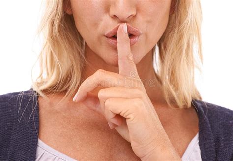 Shhhwoman Silence With Finger To Lips For Secret Hand With