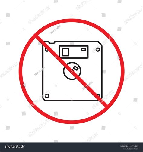 Forbidden Floppy Disk Icon No Floppy Stock Vector Royalty Free Shutterstock