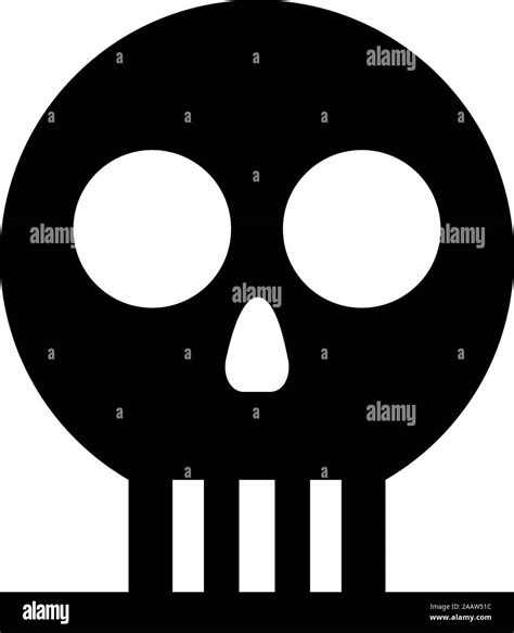 Human Skull Cranium Icon Black Color Vector Illustration Flat Style