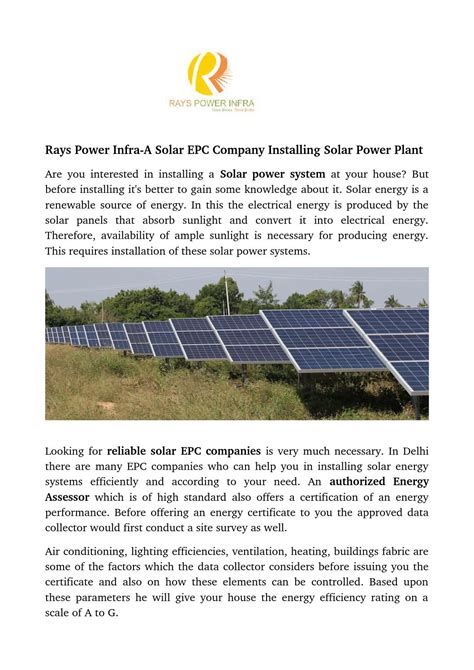 Rays Power Infra A Solar Epc Company By Rays Power Infra P Ltd Issuu