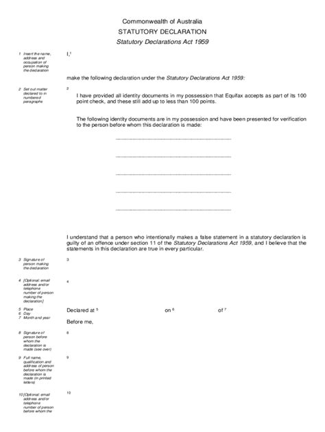 Fillable Online Template 1BAPPLICANT S STATUTORY DECLARATION Fax Email Print PdfFiller