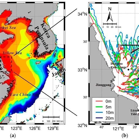A Bathymetry M Of The Yellow Sea And B Subei Bank Boarded By