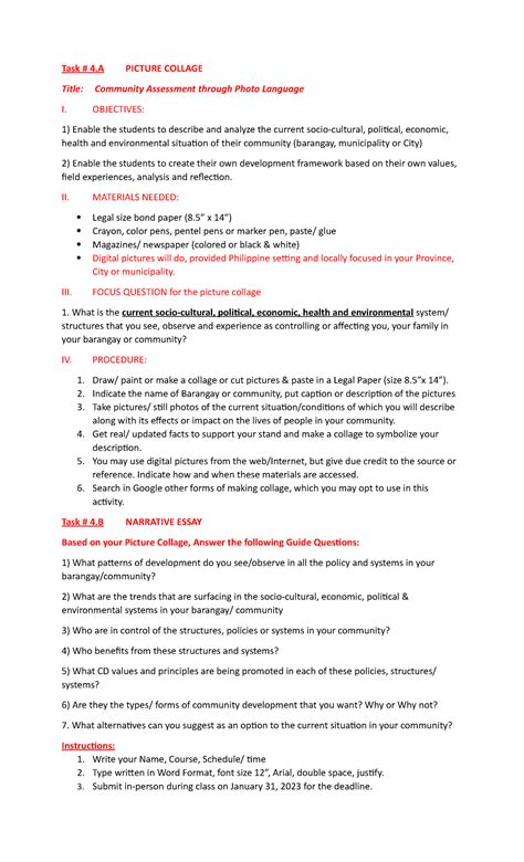 Task 4A 4B Picture Collage Narrative Essay Task 4 PICTURE COLLAGE