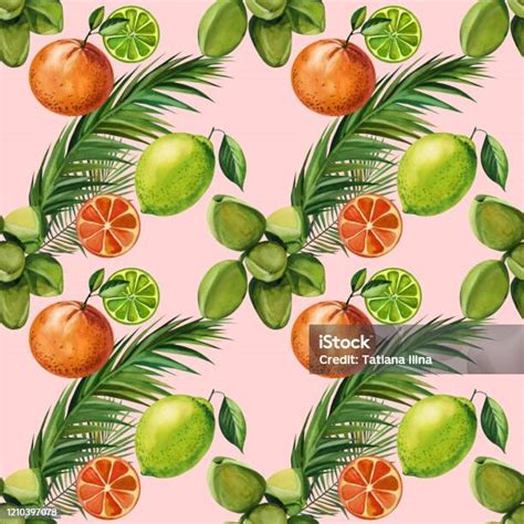 수채화 원활한 꽃 패턴 과 Fruts 손으로 그리기 장식 배경 섬유 천 벽지 스크랩북 인쇄 건강한 생활방식에 대한 스톡 벡터