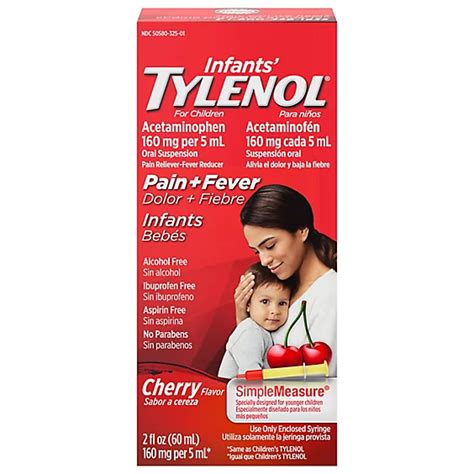 Tylenol Infants Drops Acetaminophen Suspension Cherry Flavor 2 Fl Oz