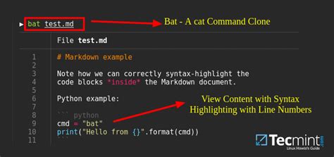 Bat A Cat Clone With Syntax Highlighting And Git Integration