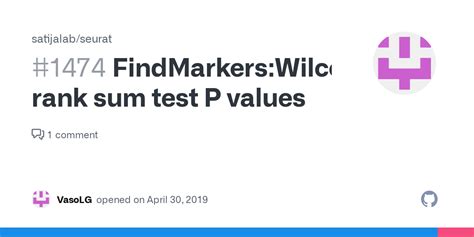 Findmarkerswilcoxon Rank Sum Test P Values · Issue 1474 · Satijalab