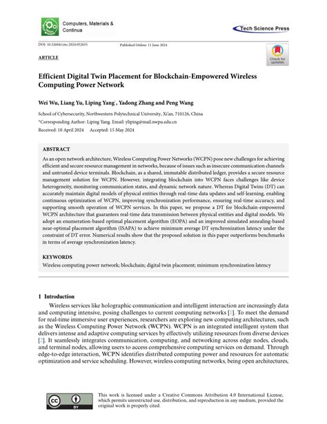 Pdf Efficient Digital Twin Placement For Blockchain Empowered Wireless Computing Power Network