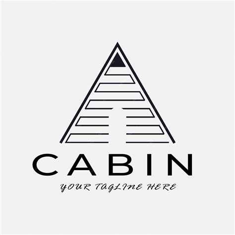 Premium Vector Logo Cabin Line Art Logo Vector Concept With Emblem