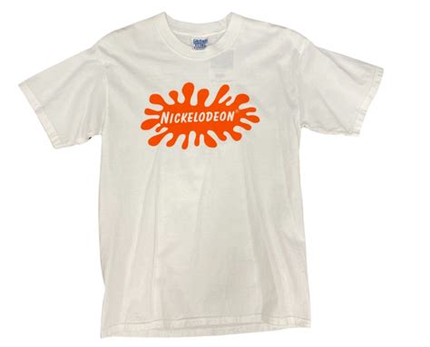 Vintage 00s Gildan Nickelodeon TV Logo Promo Orange W Gem