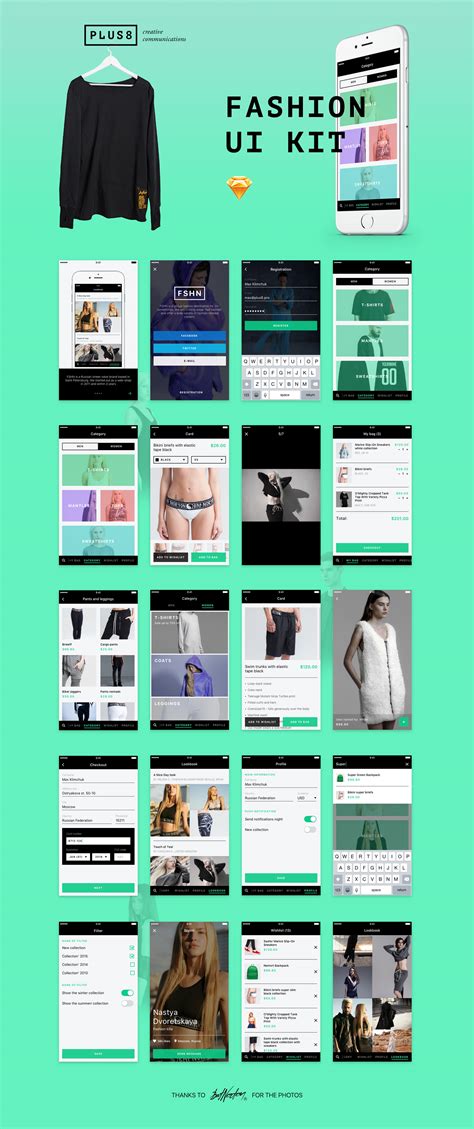 Fashion UI Kit For Sketch Freebie Supply