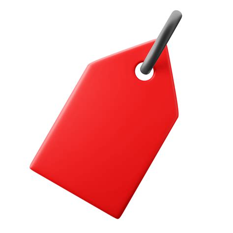 Tag Price And Label Symbol User Interface Theme 3d Icon Illustration Render Red Color Isolated