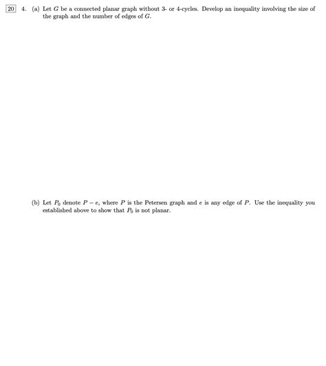 Solved 4 A ﻿let G ﻿be A Connected Planar Graph Without 3