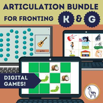 K G Articulation For FRONTING 11 Digital Speech Therapy Games NO