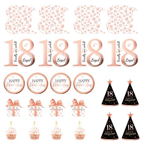 Konsait Rose Gold 18th Birthday Centerpiece Sticks 18th Birthday Table