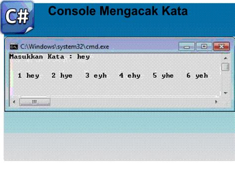 C Algoritma Pemrogaman Untuk Mengacak Kata C Console