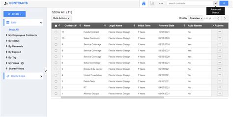 Search Contracts Apptivo