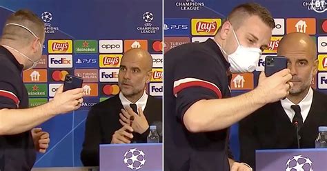 Pep Guardiola Looks Unimpressed With Selfie Request During Man City