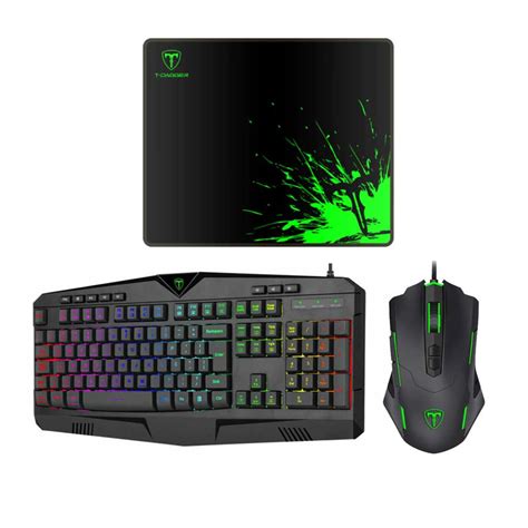 قیمت و خرید پک گیمینگ کیبورد و ماوس و ماوس پد تی دگر مدل T Tgs006 یاس