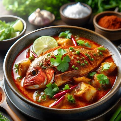 Delicious Red Snapper Curry Premium Ai Generated Image