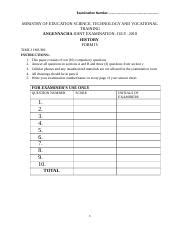 HISTORY FORM FOUR 1 Docx Examination Number
