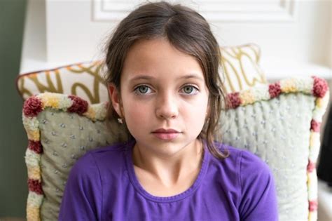 Premium Photo Portrait Of Girl At Home