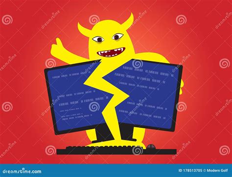 Computer Virus Vector Illustration Stock Vector Illustration Of
