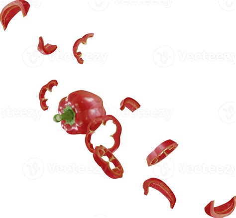 Red Paprika Sliced 46790608 Png