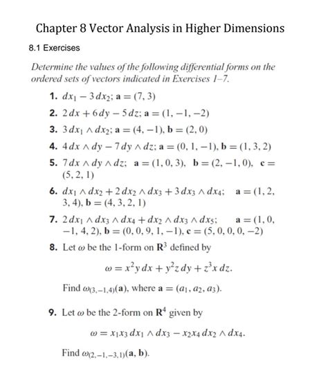 Solved Chapter Vector Analysis In Higher Dimensions Chegg