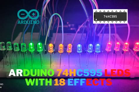 arduino 74hc595 with 18 led effects