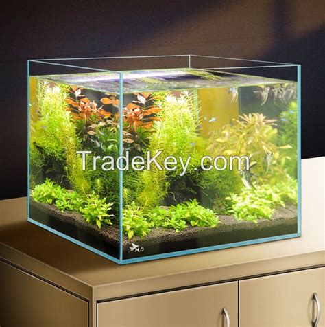 2 Gallon Clear Ultra Low Iron Glass Rimless Cube Aquarium Tank Reef