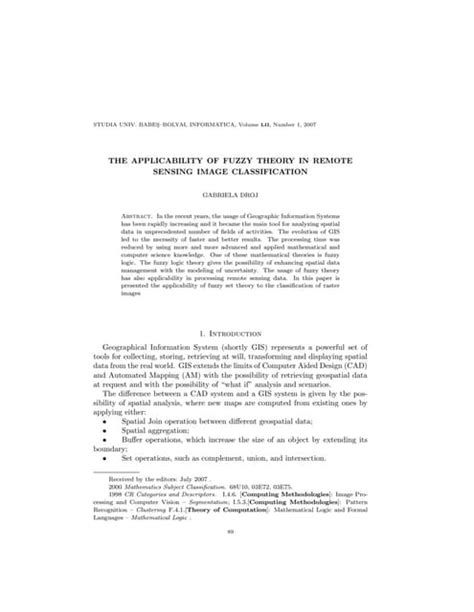 Fuzzy In Remote Classification Pdf
