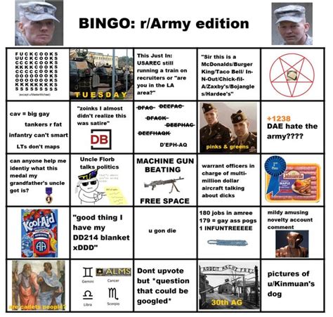 Wffa Thread Bingo Edition R Army