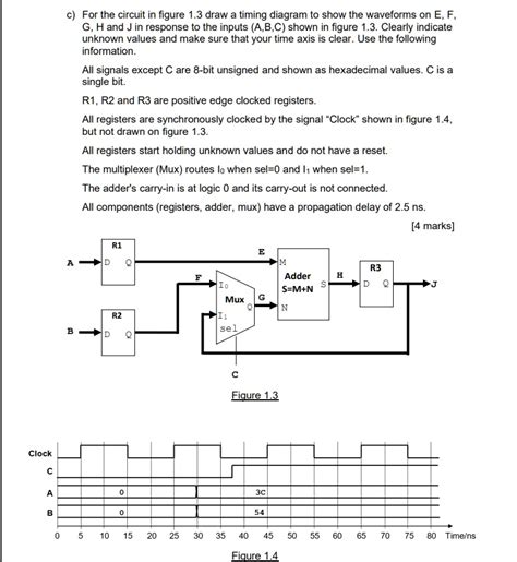 SOLVED For The Circuit In Figure Draw A Timing Diagram To Show The Waveforms On E F G H