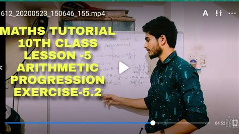 Arithematic Progression Sum Of N Terms Exercise 54 Youtube