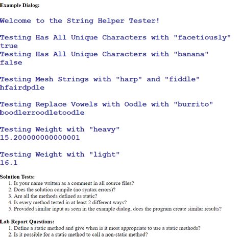 Solved String Helper Objective Write A Program That Creates