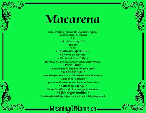Macarena Meaning Of Name