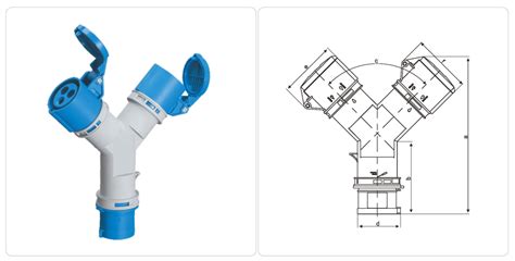 En Iec 60309 2 Cee Ip44 3p 4p 5p 16a 32a 2 Way Industrial Multi Function Socket 100v 230v 400v
