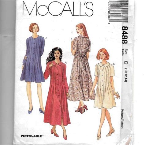 Mccall S Misses Dress In Two Lengths Pattern 8488 Etsy Mccalls