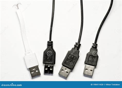 Various Usb Cable Isolated On White With Clipping Path Ready To Use Stock Photo Image Of