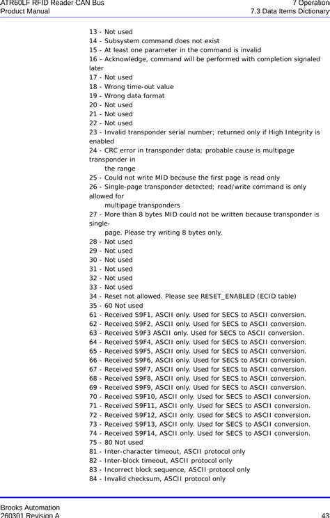 Brooks Automation ATR60LFCAN Low Frequency RFID Reader With CAN Bus