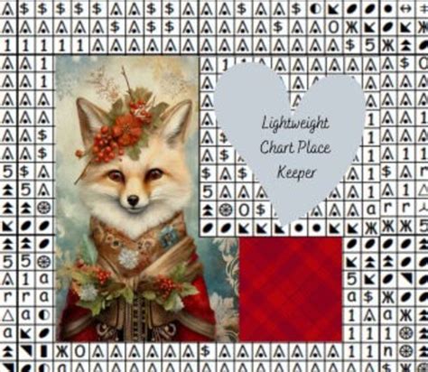 Christmas Fox Chart Place Keeper Pattern Helper Chart Marker Pattern