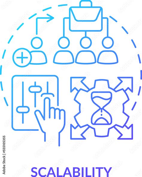 Scalability Blue Gradient Concept Icon Outstaffing Advantage For Business Abstract Idea Thin