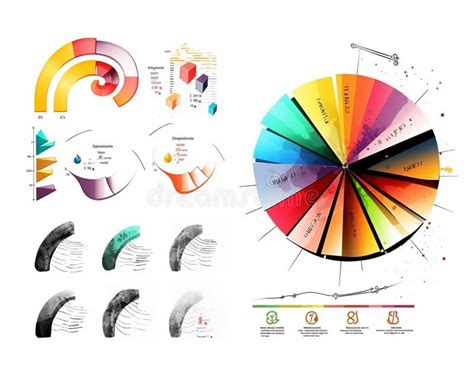 Data Visualization Chart Diagram Colorful Illustration With White Background Stock Illustration