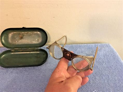 Wire Screen Steampunk Vintage W Glass Folding Safety Glasses